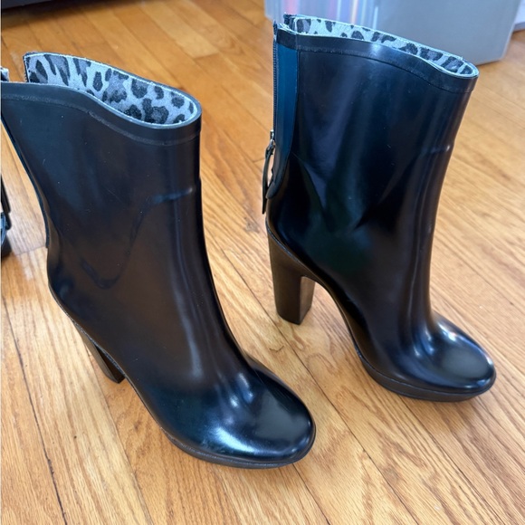 Zara | Shoes | Zara Rubberized High Heel Rain Boot A Feminine Take On ...